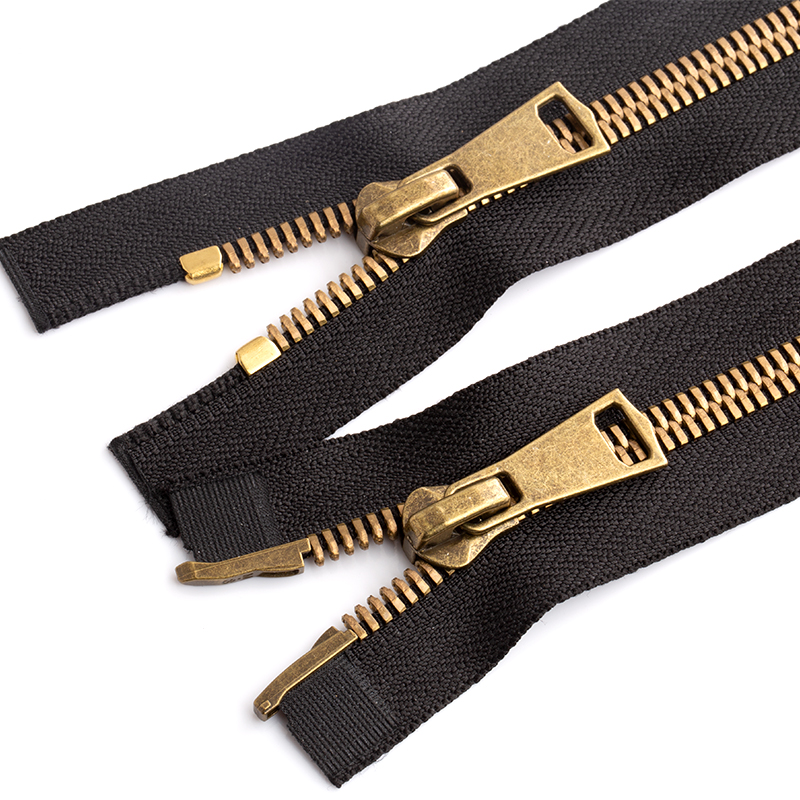 Bronze Two-Way Separator Metal Zippers - Oem zipper Cusotm zipper